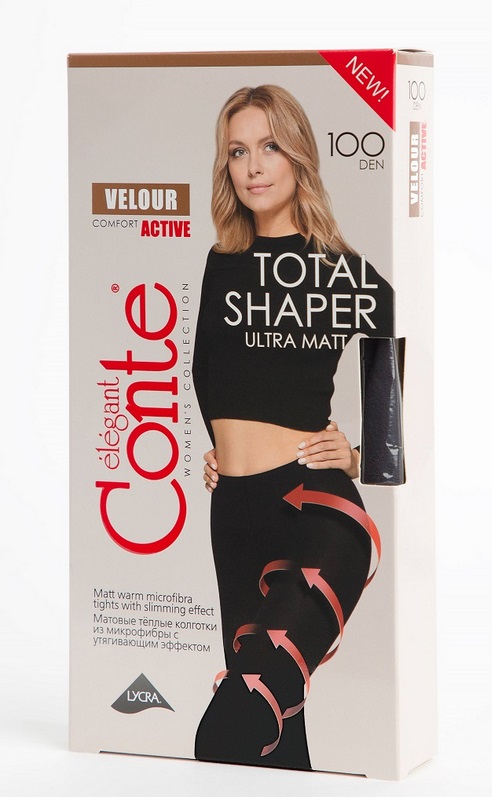 123СП)_Колготки женские_Conte elegant VELOUR ACTIVE 100 XL (19С